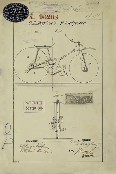 Velocipede 1869 Patent Poster – MOLTENI CYCLING